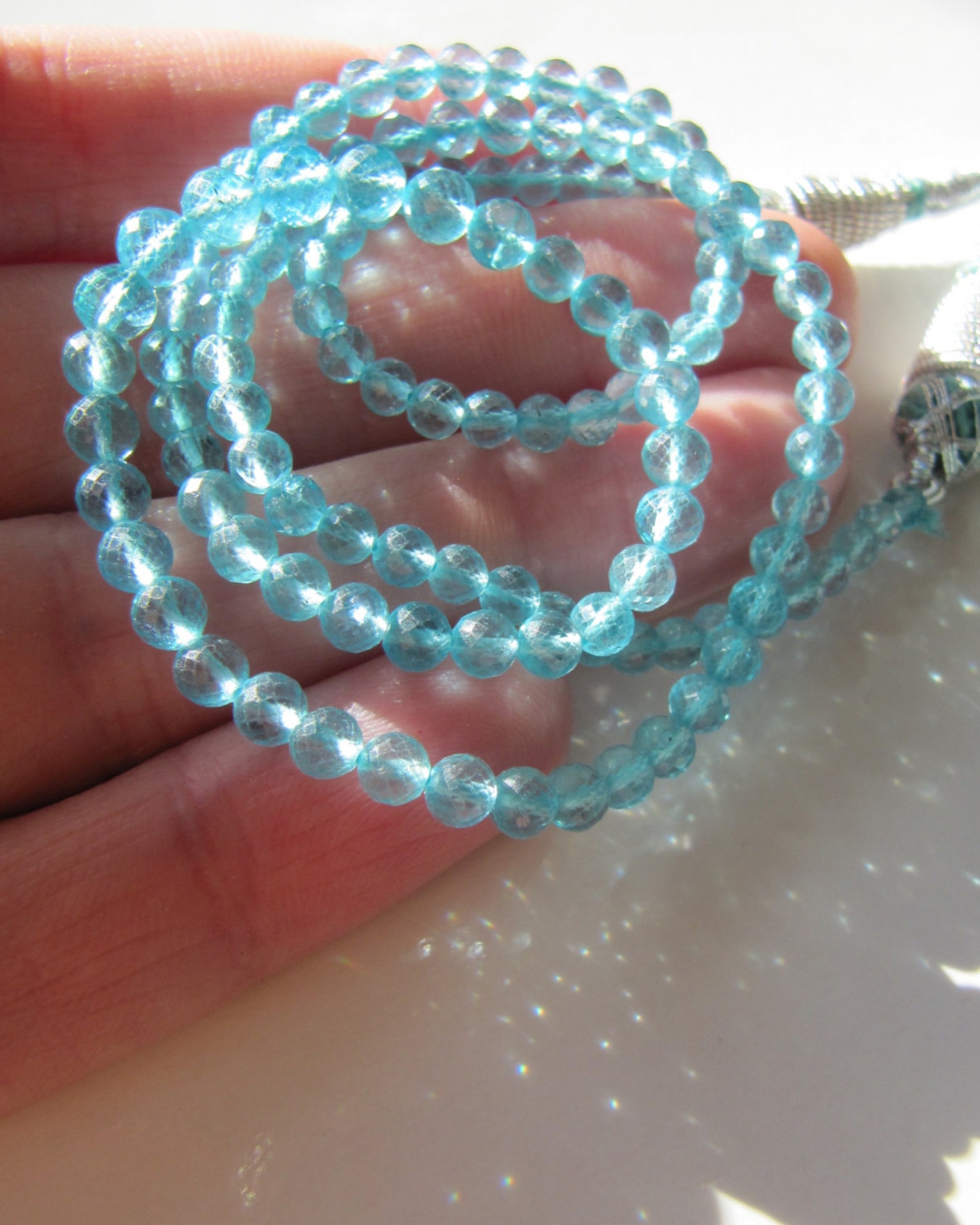 Apatite round beads 2-3-4mm AAA micro faceted Lagoon | Etsy