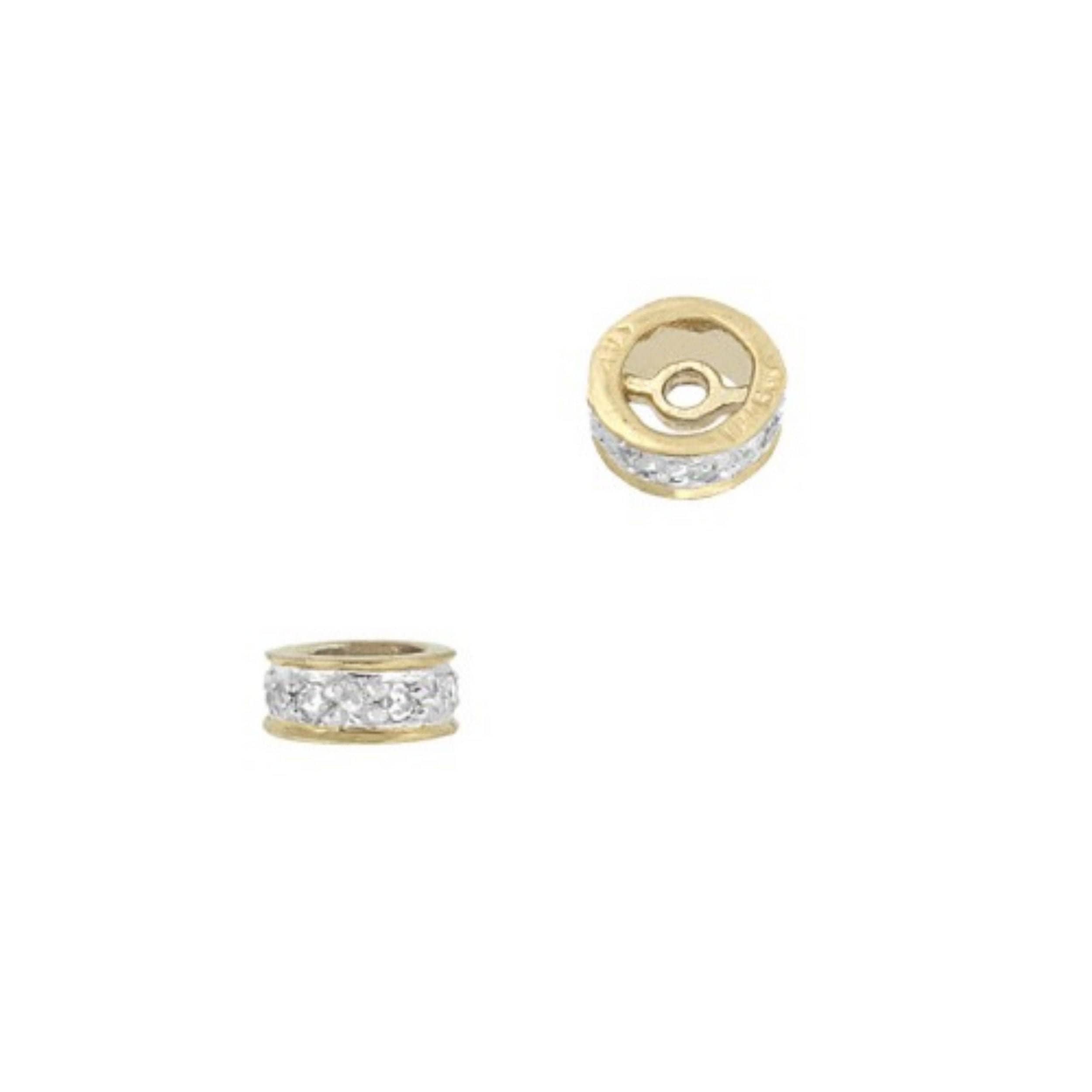 14k gold Diamond Rondelle Bead 5x2mm 6x2mm 0.85mm hole | Etsy