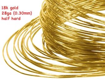 18k Gold Wire 21ga 0.70mm Half Hard Round Solid 18 Carat | Etsy