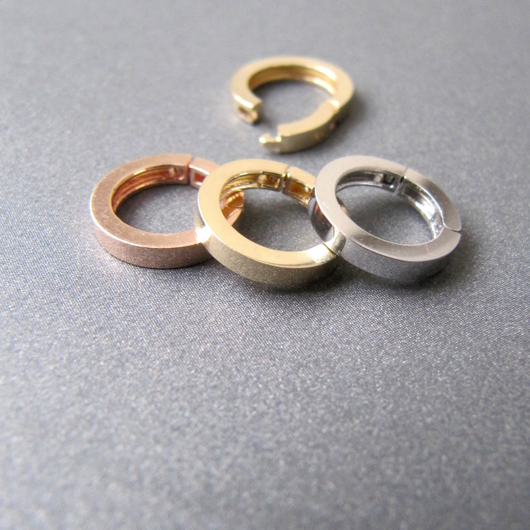 14k Gold Round Clasp • 10x1.9x1.4mm• Solid 14 Carat Yellow / Rose ...