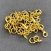 18k Gold Clasp • 10mm Hook With NEW 5mm Ring / 2mm Hole • Sturdy 1mm ...