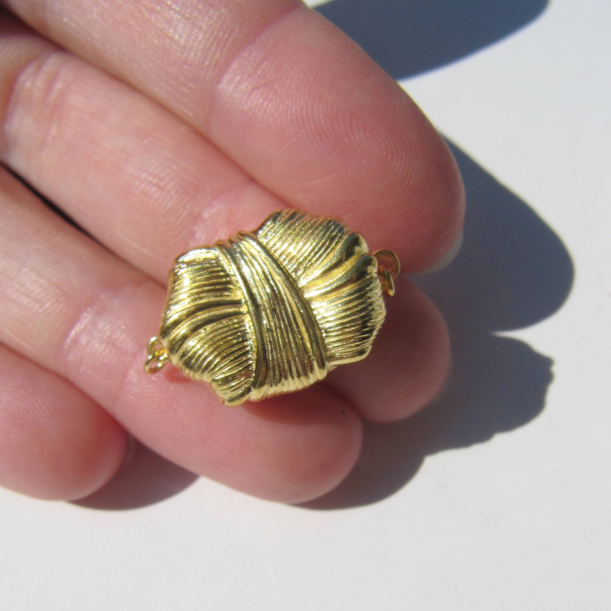 Gold Vermeil Silver Box Clasp 19x15mm Textured Brushed | Etsy