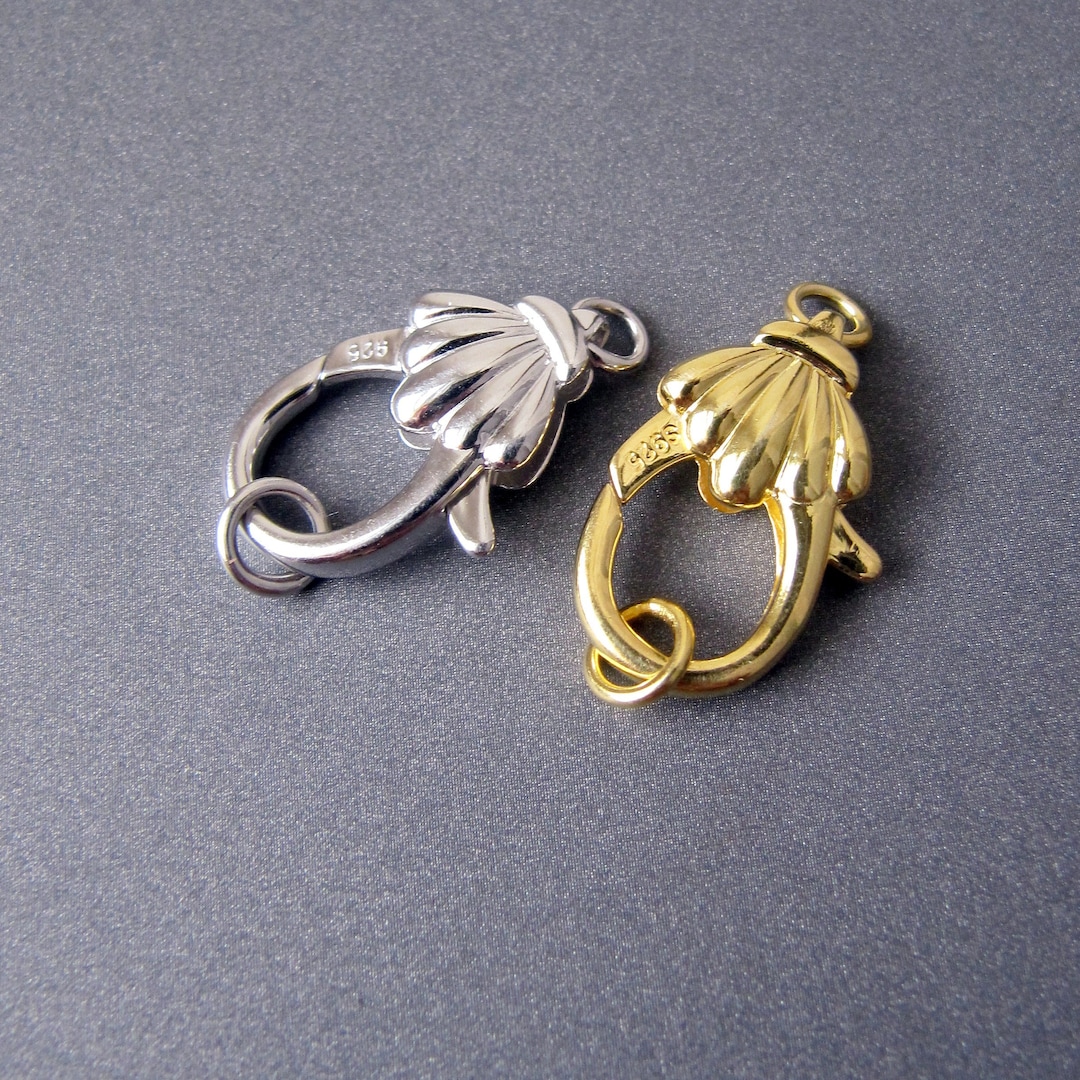 Clam Shell Clasp • Silver / Yellow Gold Vermeil • 22x12mm Lobster ...