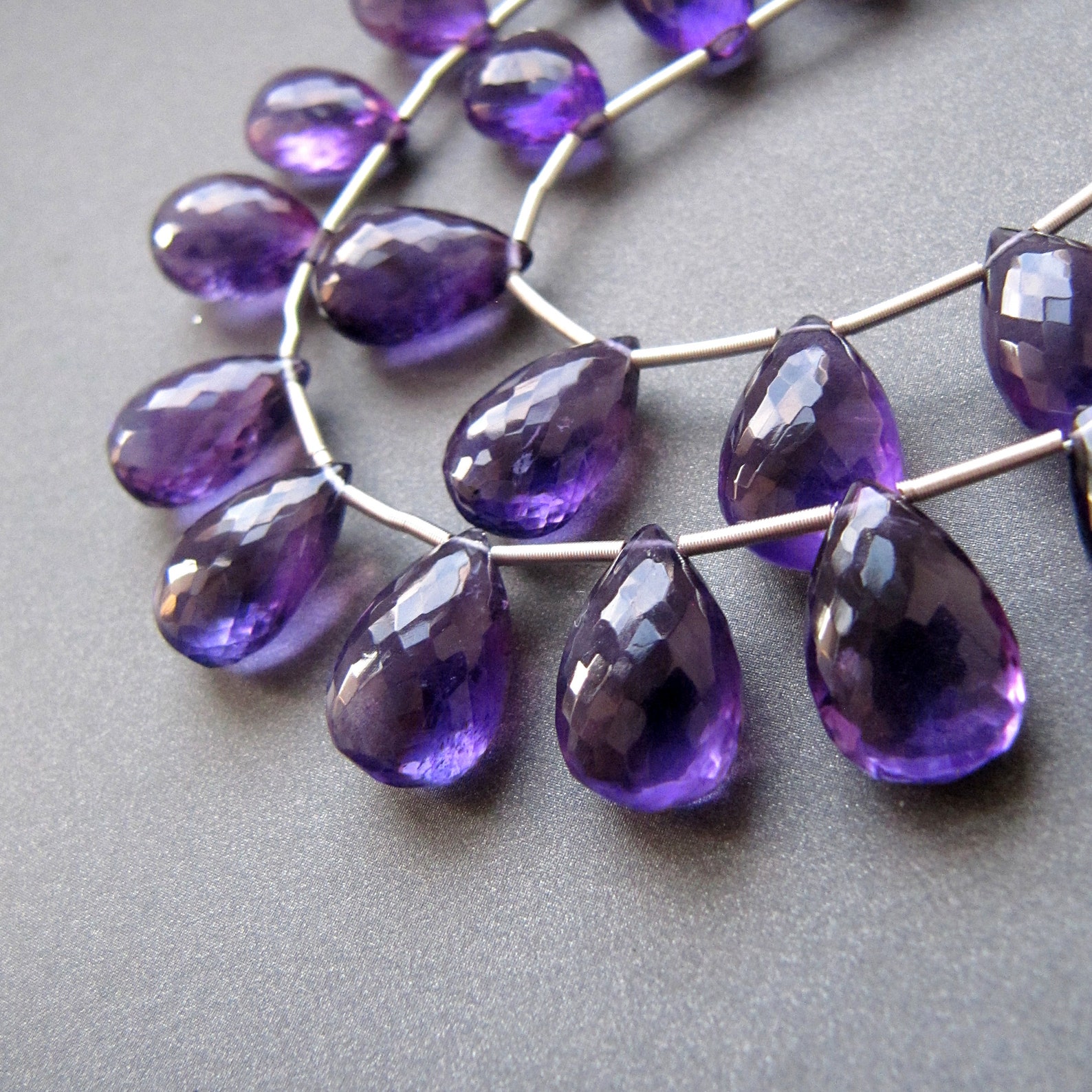 Amethyst Flat Pears 14x9mm Big Size Pairs Available AAA - Etsy