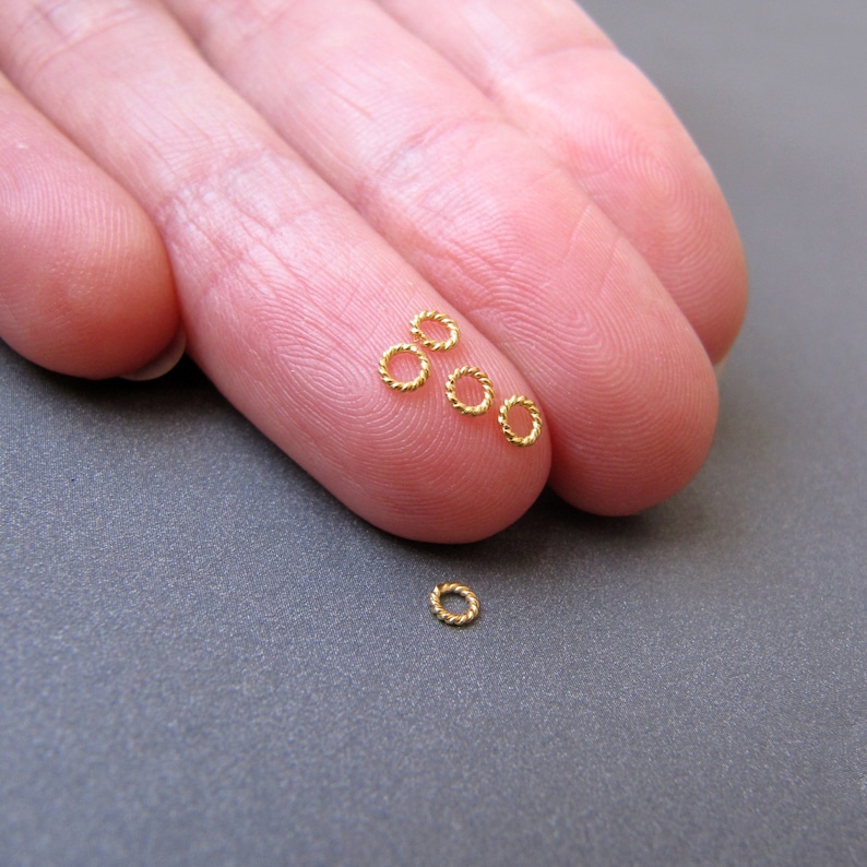 18k Gold Twisted Wire Closed Jump Ring 3mm 3.50mm 4mm 4.50mm - Etsy