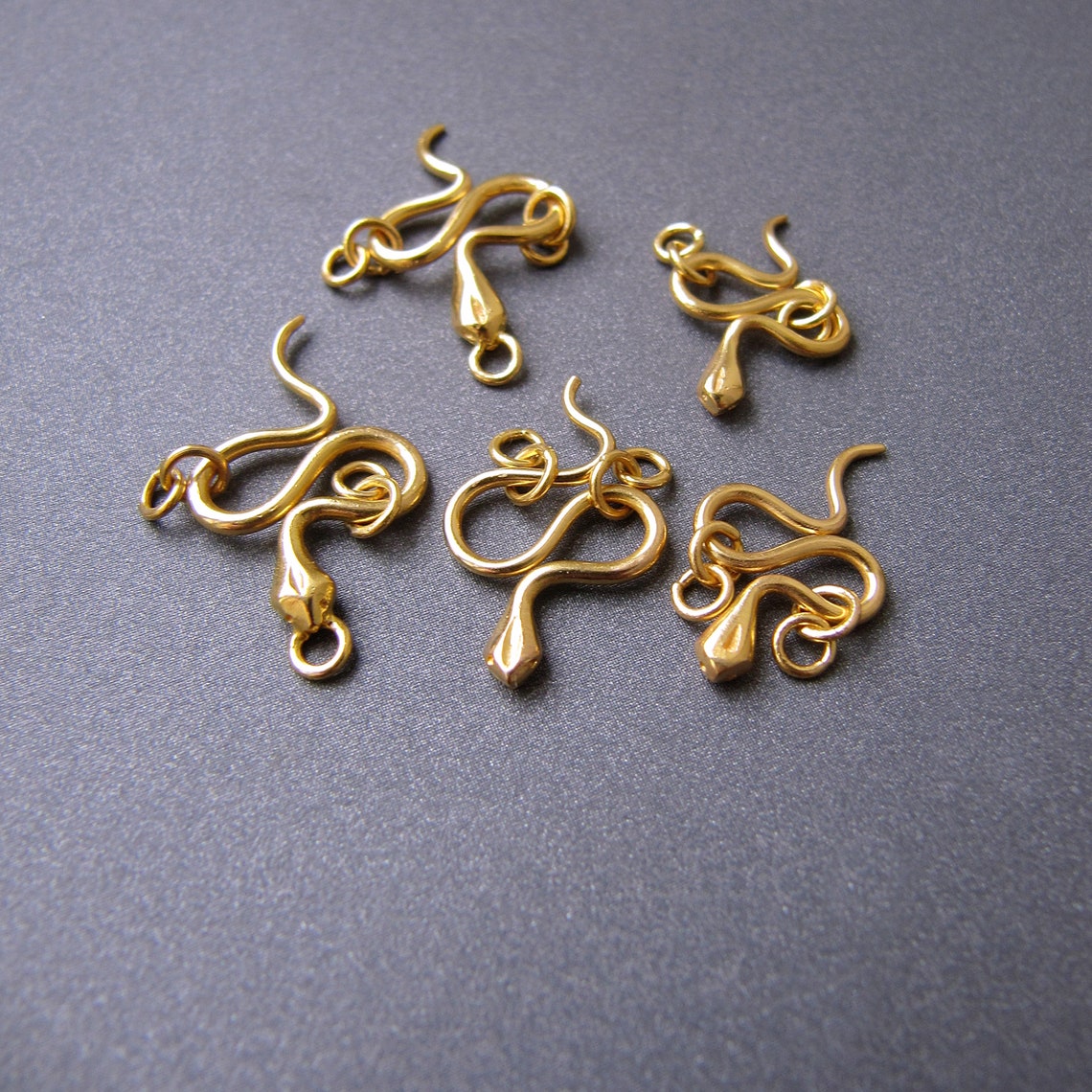 18k Gold Clasp snake Serpent Solid 18 Carat Yellow Gold | Etsy