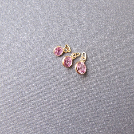 Pink Sapphire 14k Gold Charm 2.50 / 3 / 3.50mm SMALL Charms | Etsy