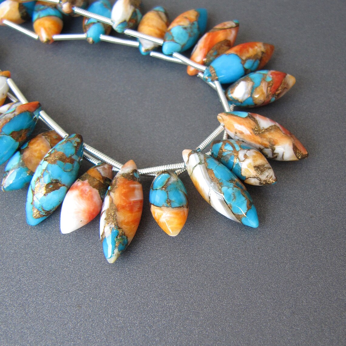 Spiny Oyster Turquoise Drops 16-20x7mm AAA Micro Faceted - Etsy