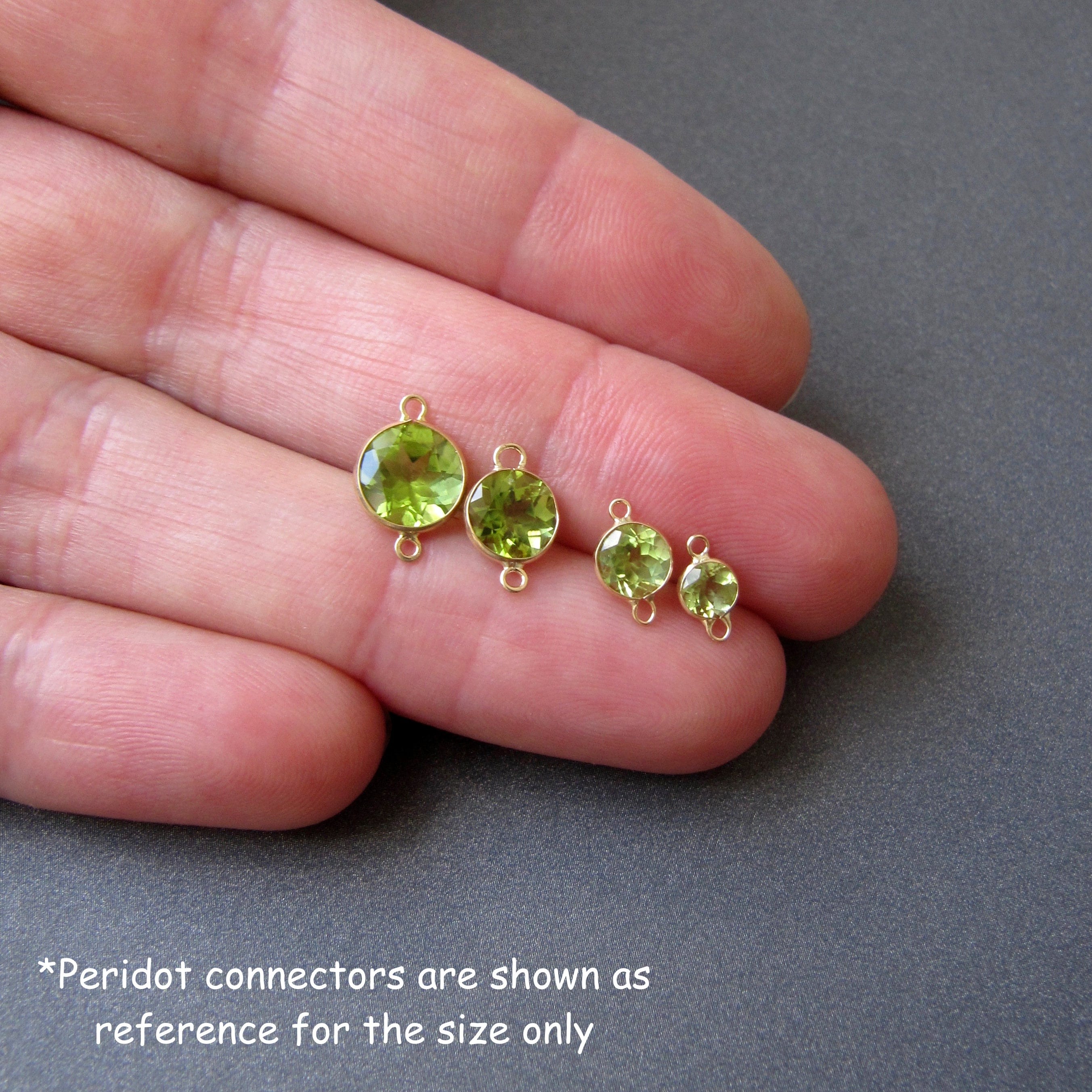 Blue Topaz 14k Gold Connector Round 7mm 6mm 5mm 4mm Solid | Etsy