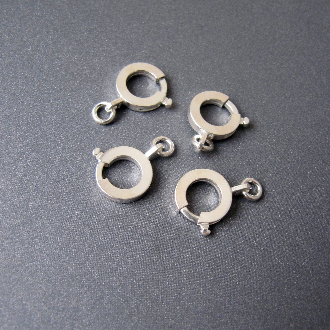 Silver Jumbo Bolt Flat Spring Ring Clasp • 10mm • Sterling Silver 925 ...