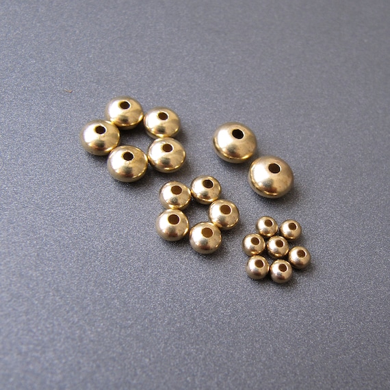 14k Gold Chubby Rondelles 3.1 / 4.4 / 5.6 / 6.8 Mm Medium - Etsy