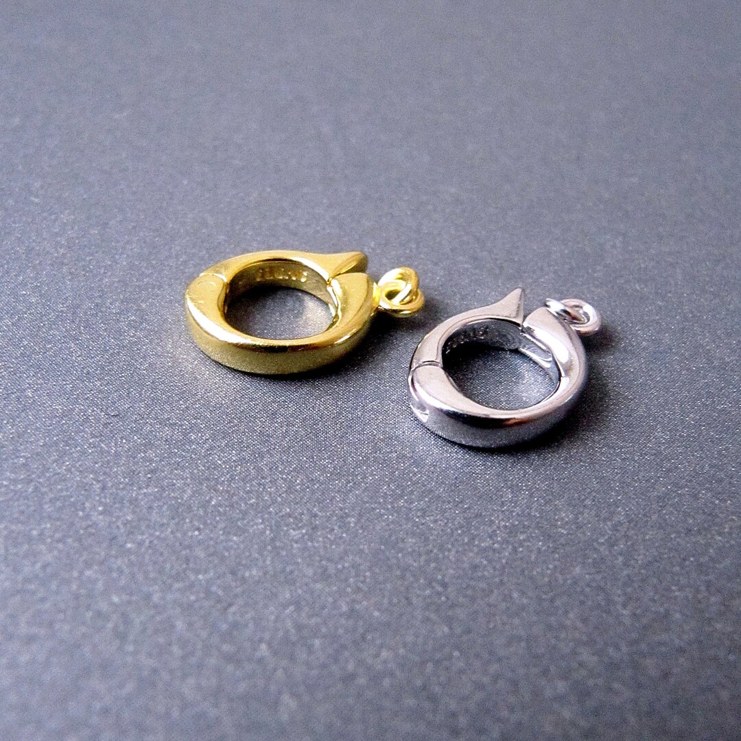 Sterling Silver Push Lock Pendant Bail • Rhodium / Gold Vermeil • 8 ...