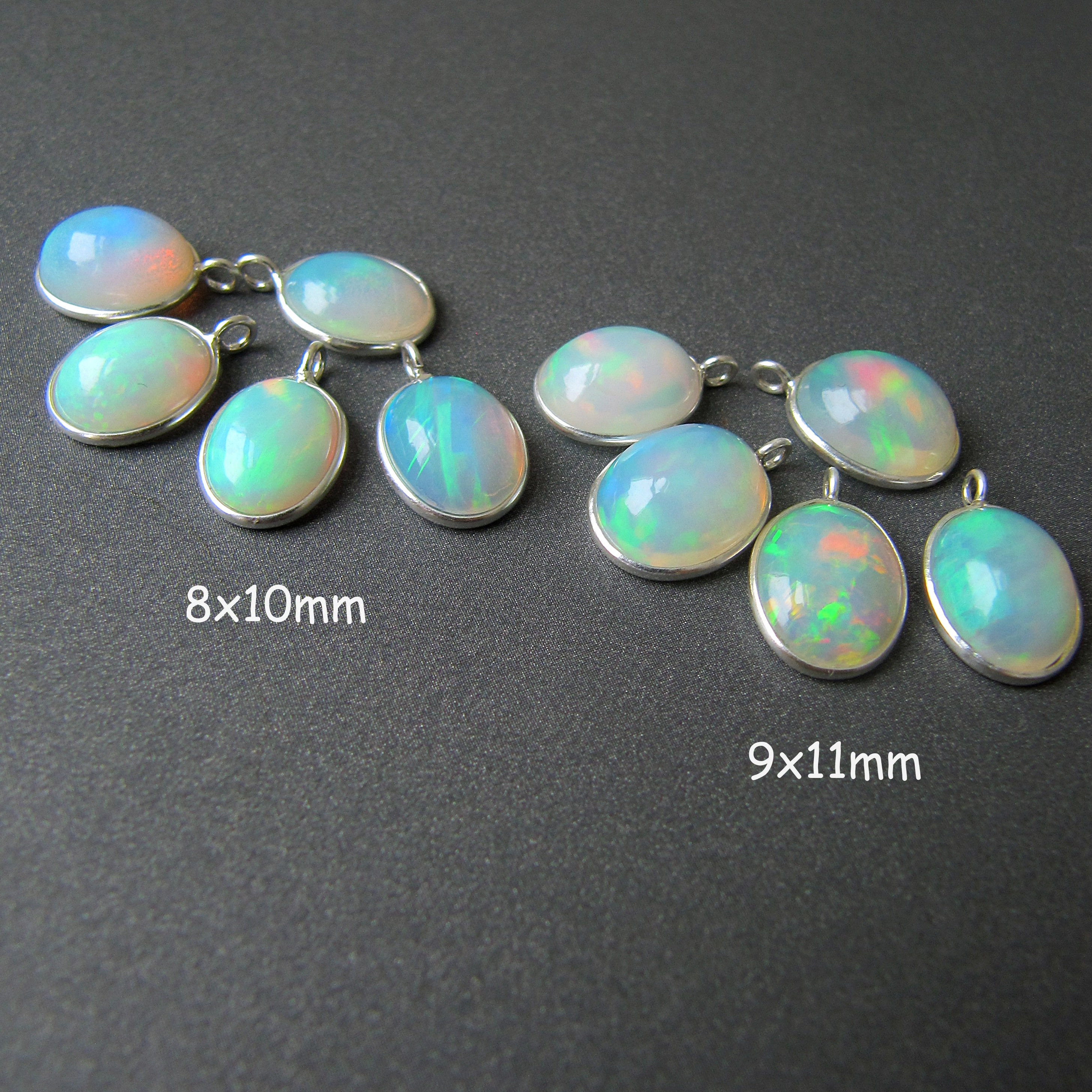 Ethiopian Opal Charm 7x9mm 8x10mm 9x11mm Silver / Gold - Etsy