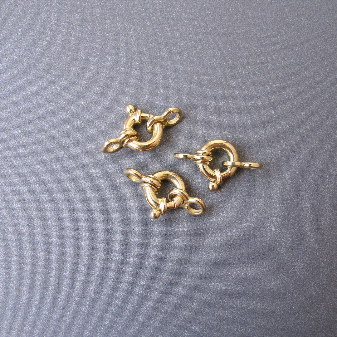 18k Solid Gold Sailor's Jumbo Spring Ring Clasp • 6mm / 8mm • Solid 18 ...