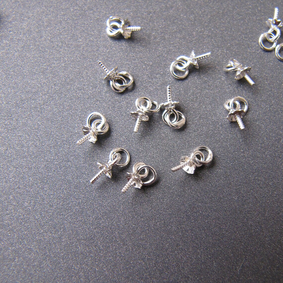 Silver Bail With Extra 2.8mm Jump Ring • Fluted 4mm Cup • Sterling ...