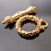 Silver Round Ornate Toggle Clasp • 14mm • 23mm Bar • Yellow Black Rose ...