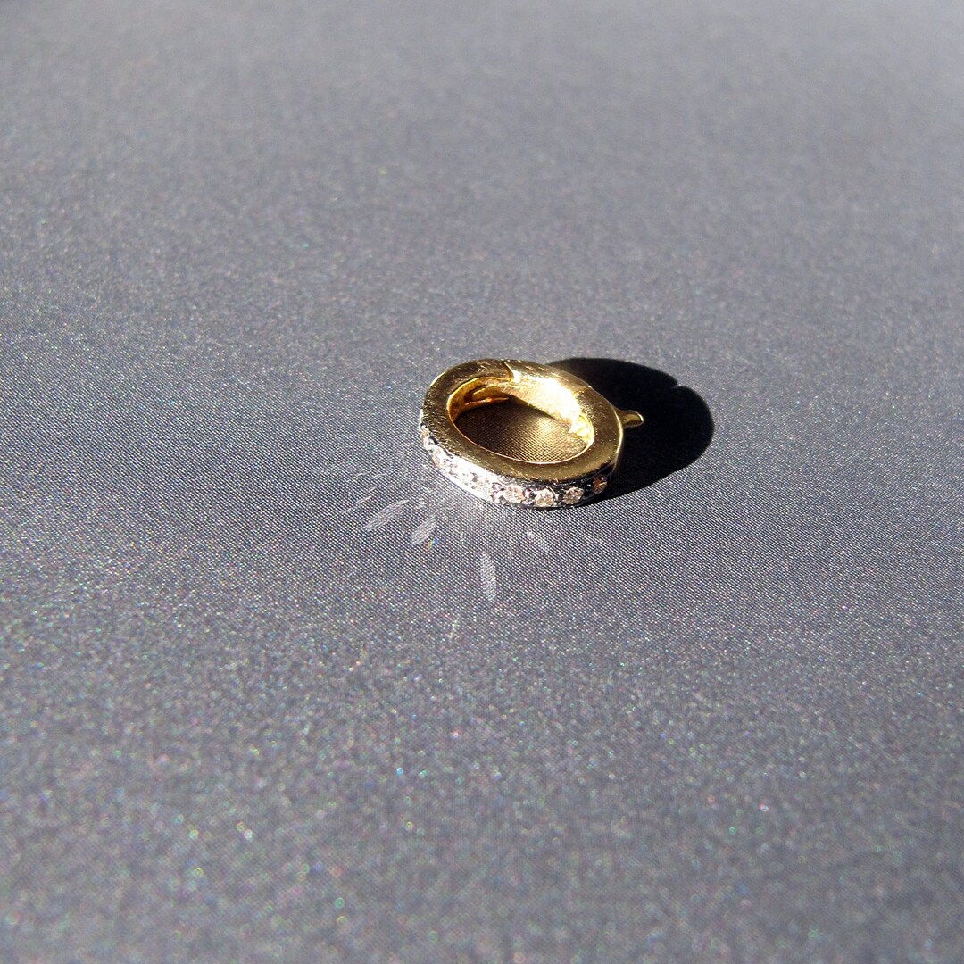 18k Gold Clasp Bail • Natural Diamonds • Black Rhodium Plating • 9.75x8 ...