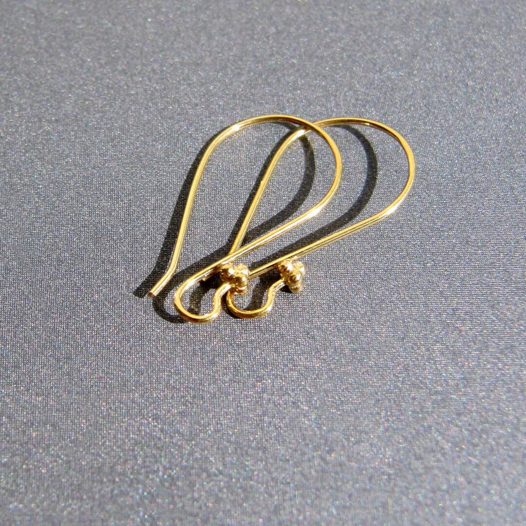 18k Gold Daisy Ear Wires 23ga Wire 0.55mm 17x9mm Thin yet Sturdy Solid ...