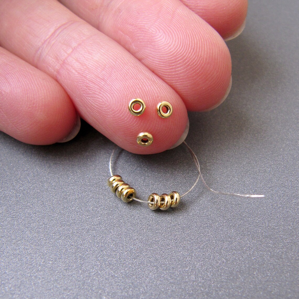 18k Gold Rondelle Bead 2.75x1.10 / 3x1.50 / 4x2 / 5x2.60 / - Etsy