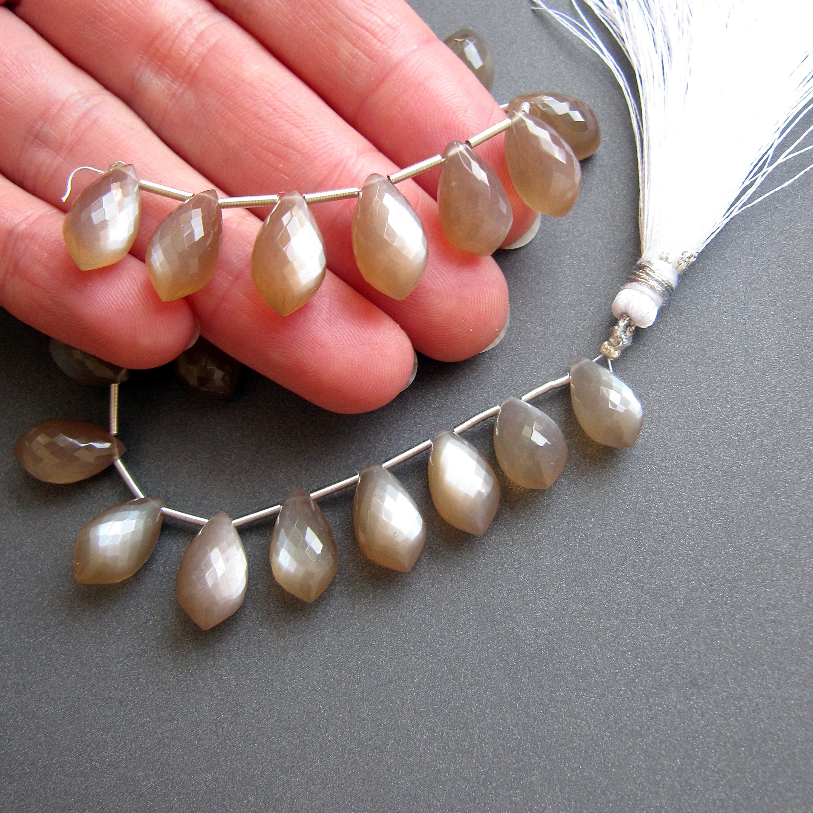 Coffee Moonstone Drops Pairs available 13-14mm AAA Micro | Etsy