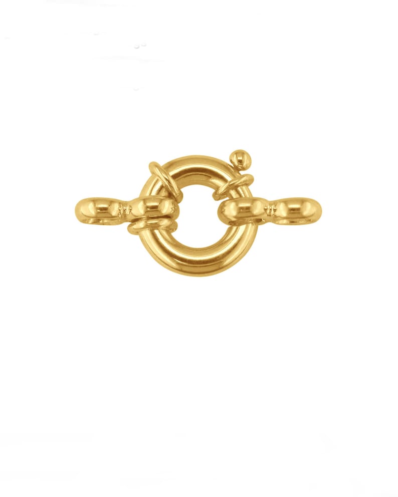 18k Solid Gold Sailor's Jumbo Spring Ring Clasp • 6mm / 8mm • Solid 18 ...