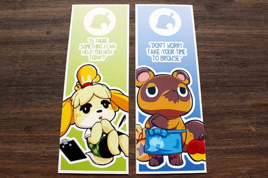Animal Crossing Bookmarks Isabelle Tom Nook Videogames | Etsy