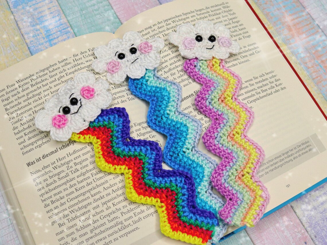 Crochet Pattern Clouds Bookmarks - Etsy