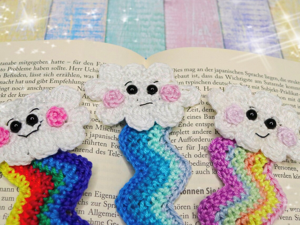 Crochet Pattern Clouds Bookmarks - Etsy