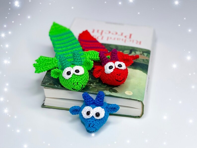 Crochet Pattern Dragon Bookmark - Etsy