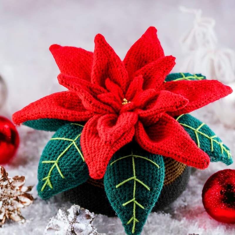 Crochet Poinsettia - Etsy