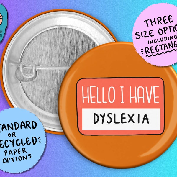 Dyslexic Pin Button - Etsy