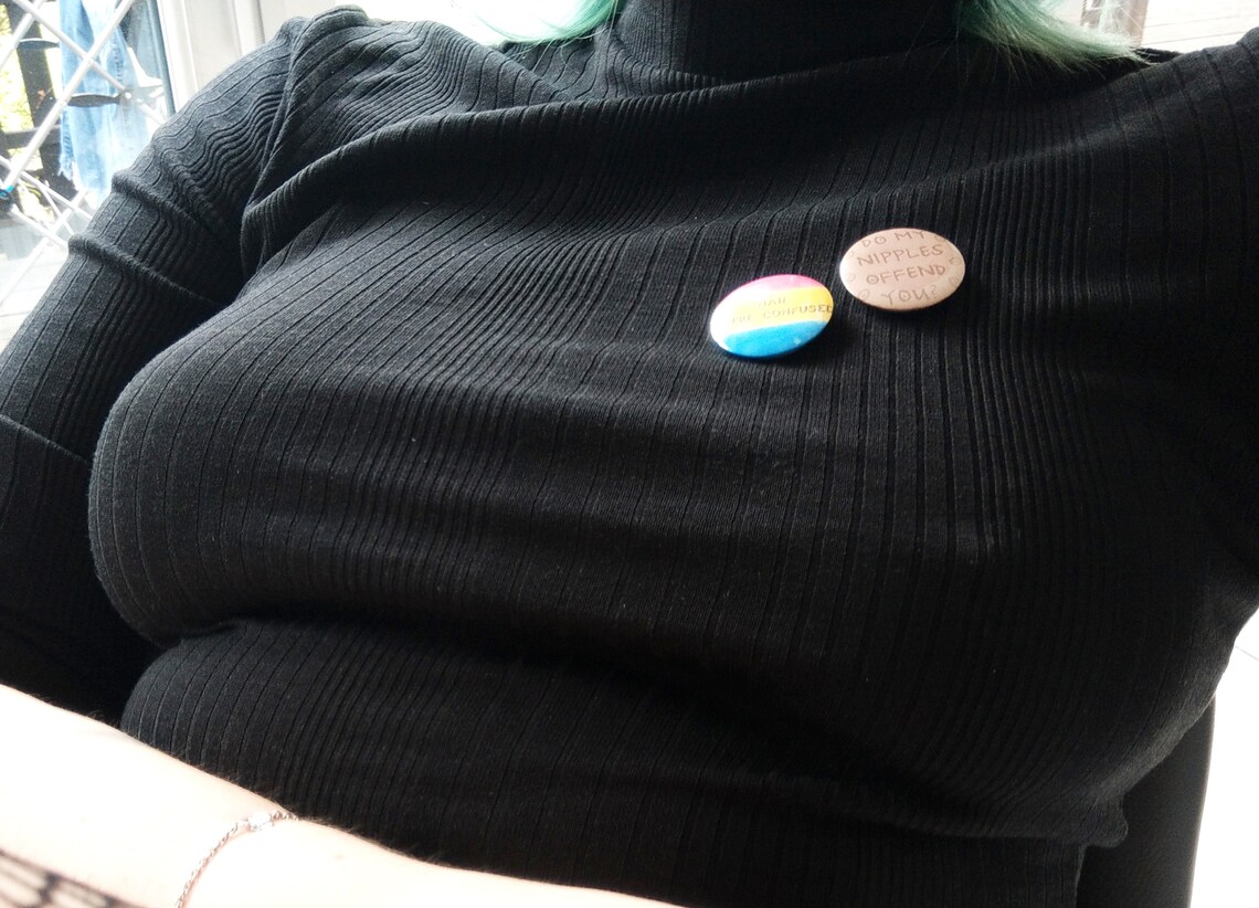Do My Nipples Offend You Badge Feminist Pins Breastfeeding Etsy