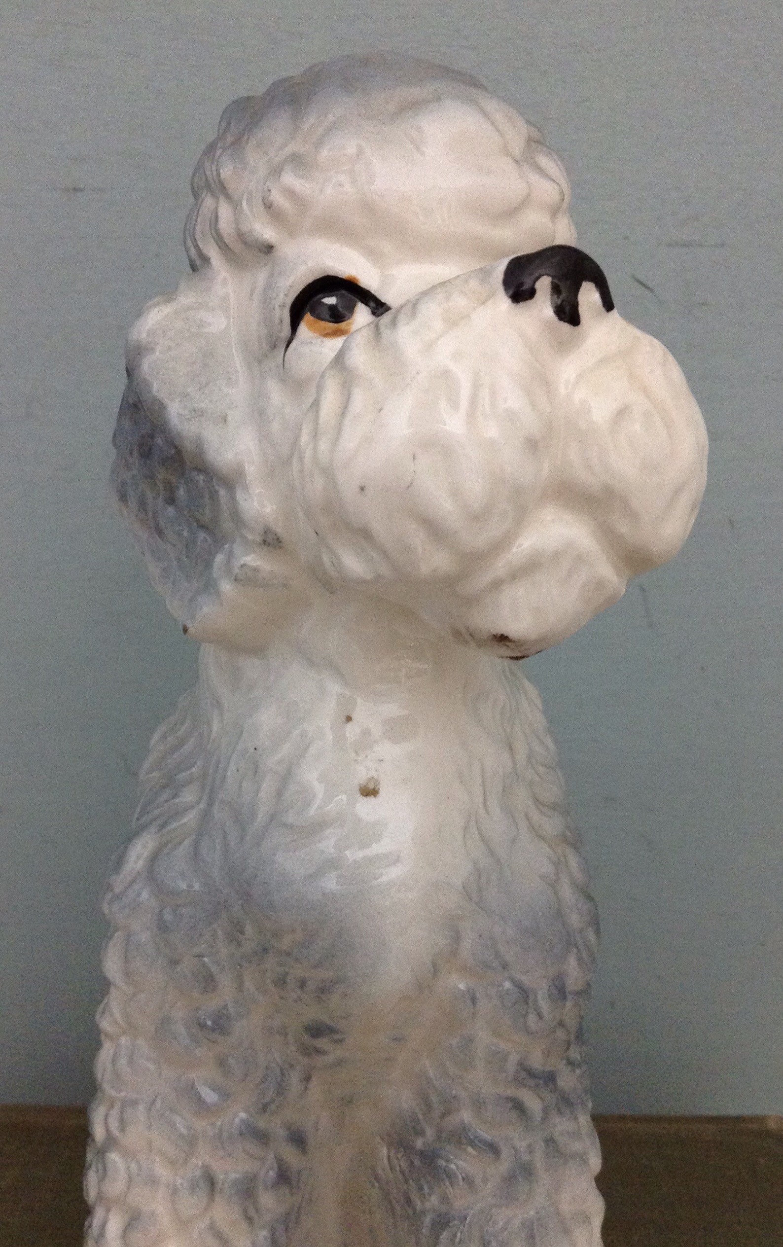 Blue and White Ceramic Poodle Figurine Large Poodle Dog - Etsy