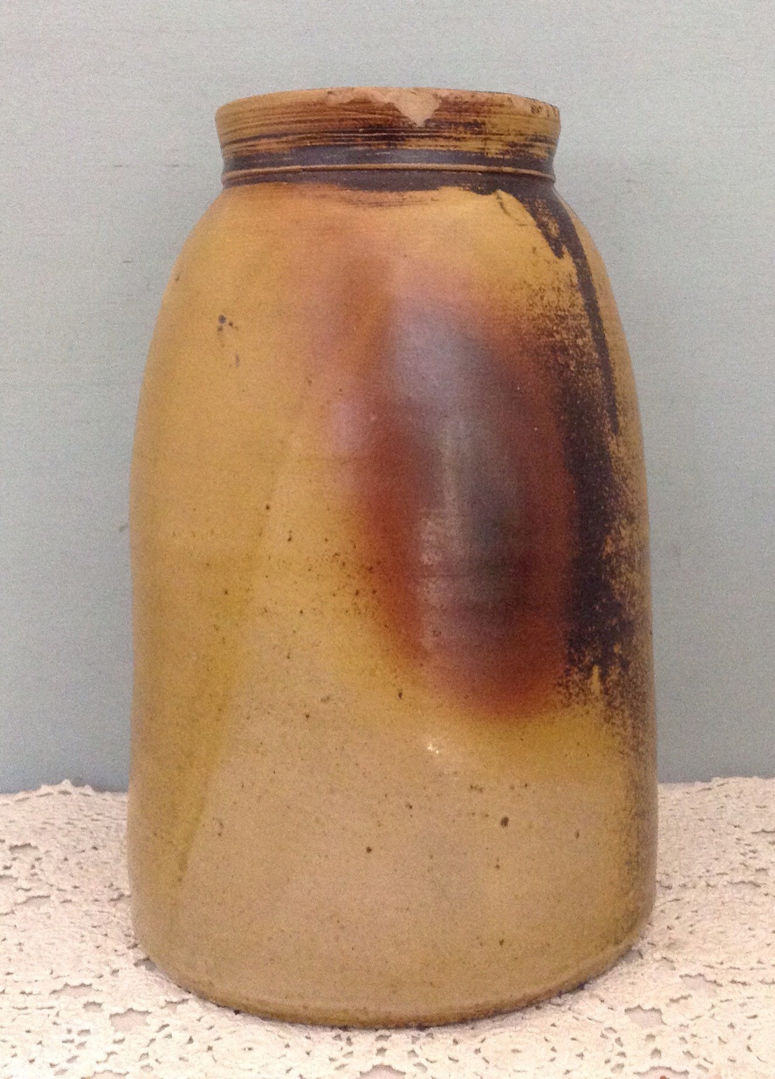 Yellow and Brown Crock Pottery Crock Pottery Vase Fall Decor | Etsy