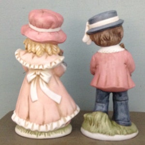 Boy and Girl Figurine Pair Vintage Childs Room Decor Girl With Doll ...