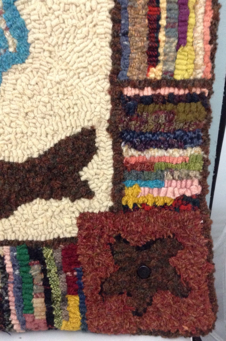 Hooked Rug Wall Hanging Vintage Folk Art Wall Hanging Country | Etsy