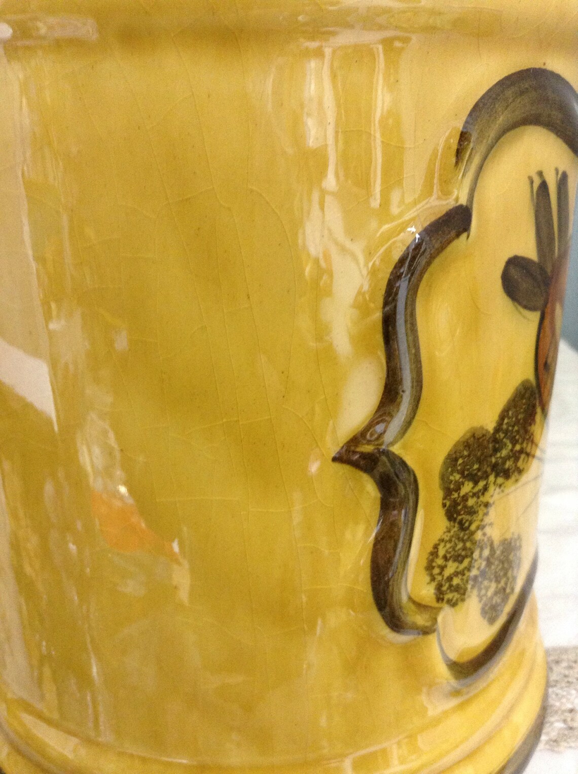 Yellow Ceramic Crock Kitchen Planter Mustard Yellow Crock - Etsy