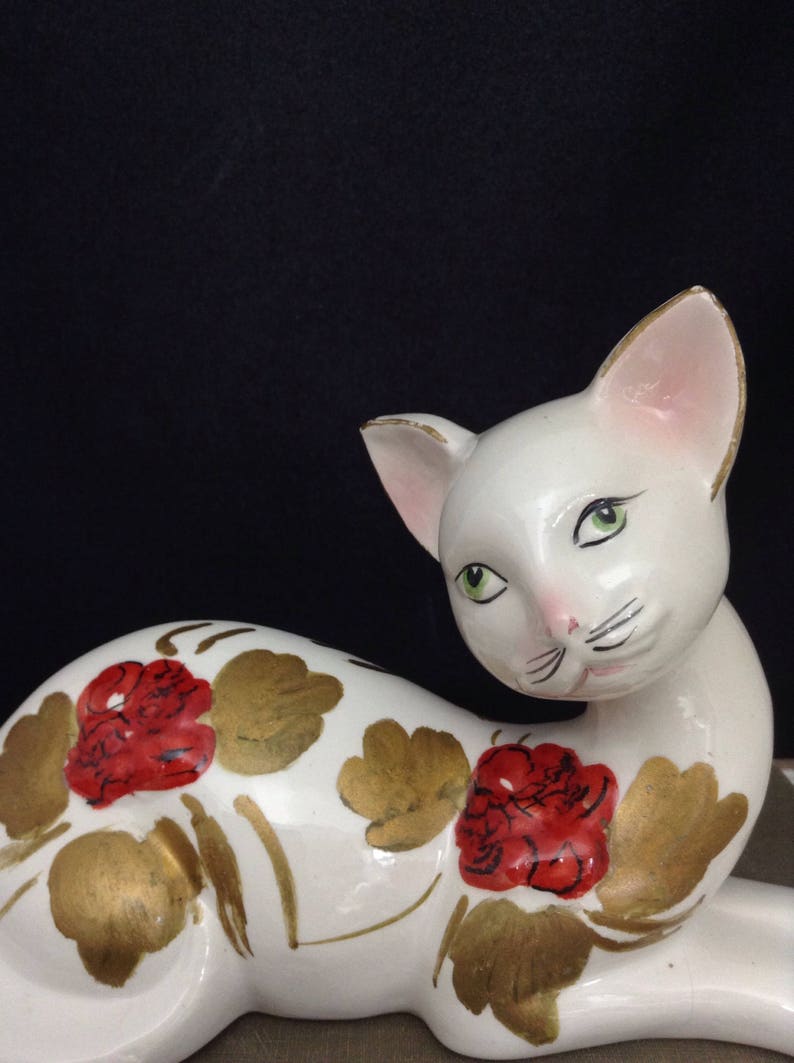 Italian Art Pottery Cat Figurine Art Deco Cat Figurine Art - Etsy