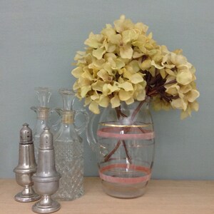 Pink and Gold Stripe Pitcher Buttermilk Pitcher Juice Pitcher ...