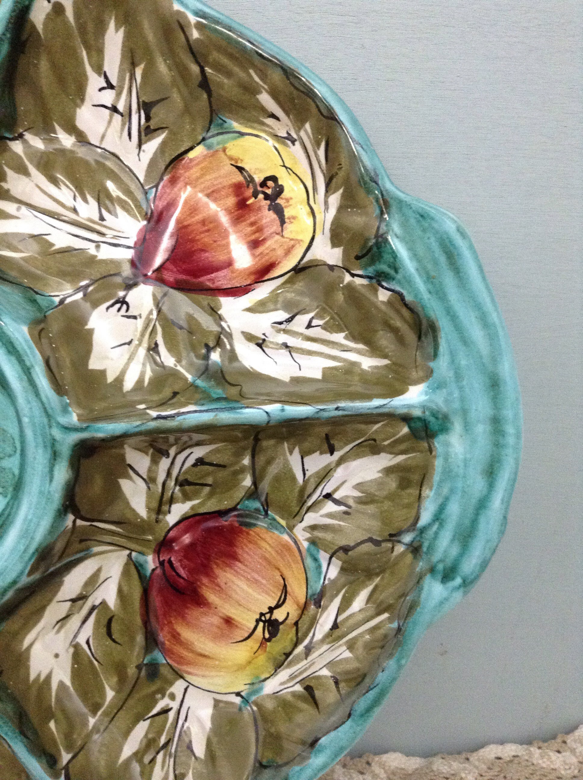 Italian Pottery Snack Tray Pottery Relish Tray Vegetable Tray - Etsy