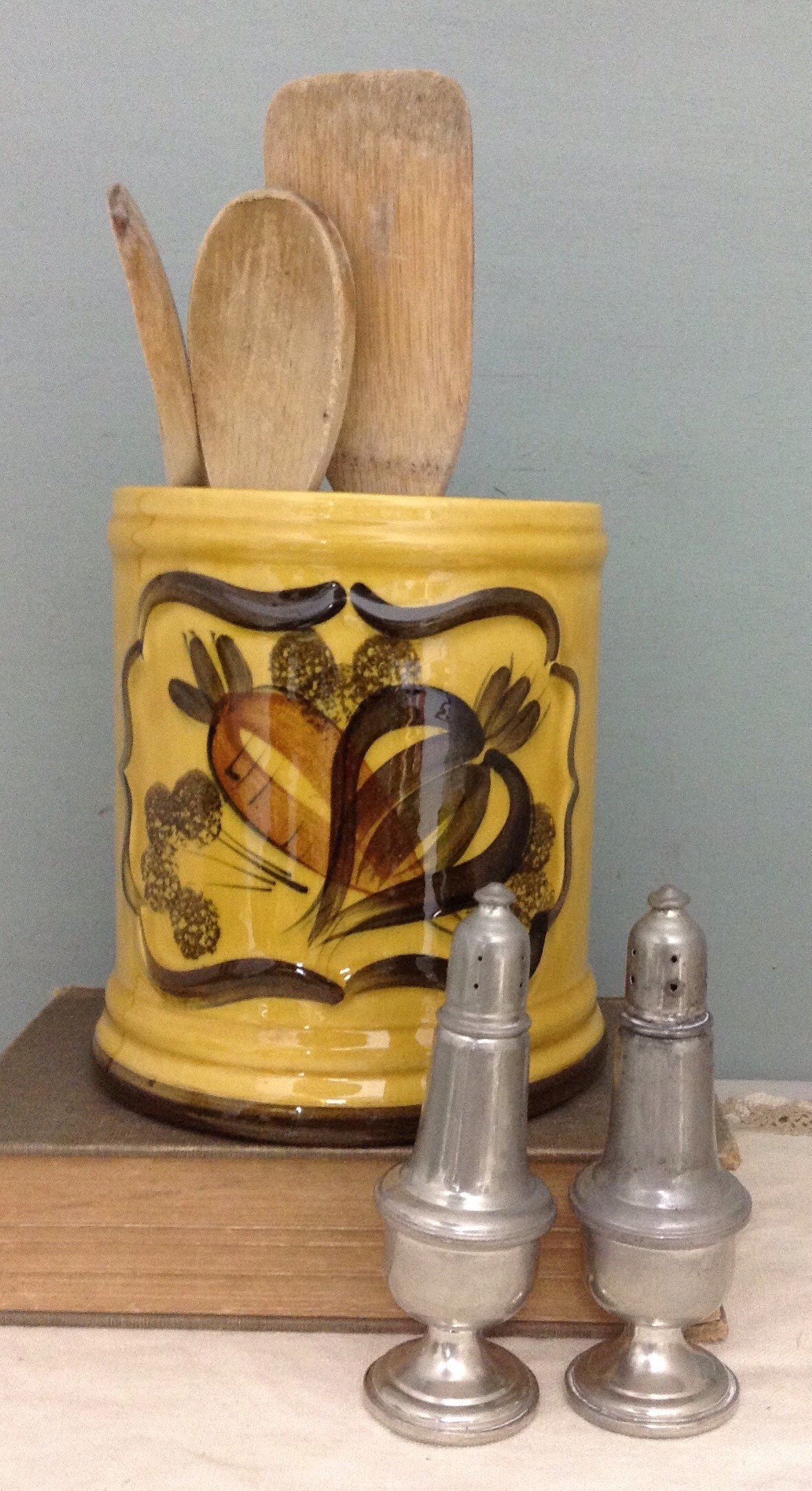 Yellow Ceramic Crock Kitchen Planter Mustard Yellow Crock - Etsy