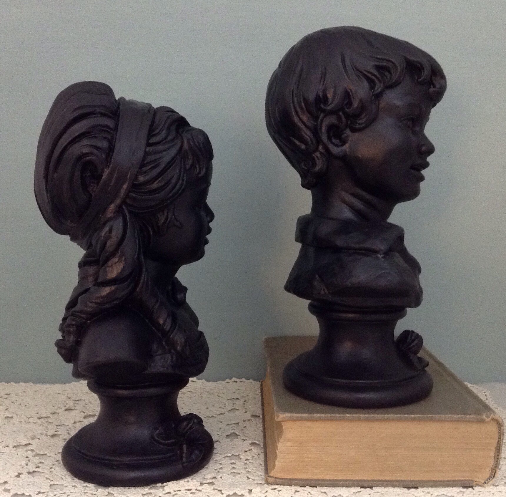 Children Bust Pair Boy Child Bust Girl Child Bust Black Bust - Etsy
