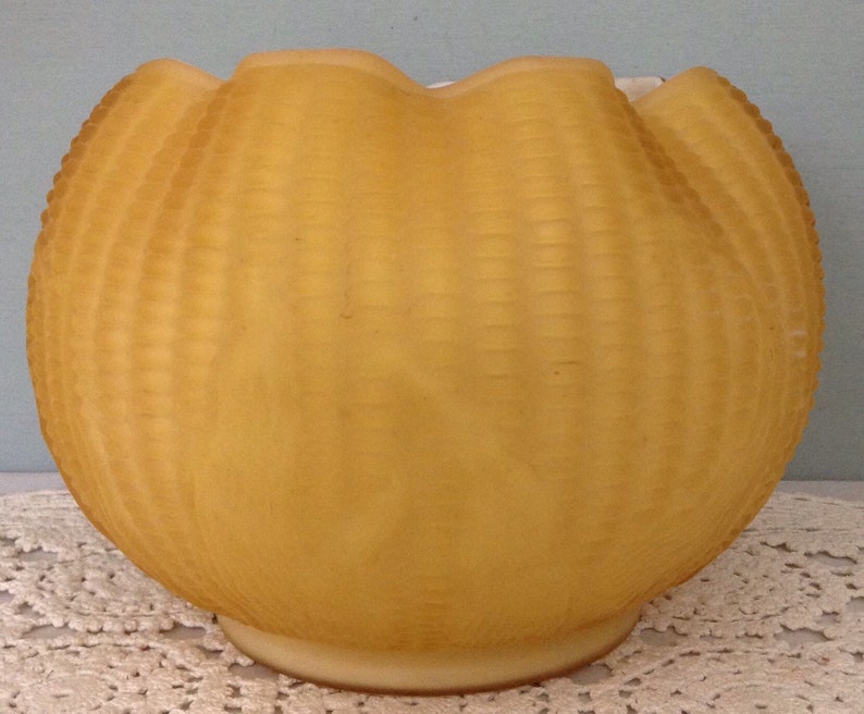 Honey Amber Fenton Corn Maize Rose Bowl Gold Maize Vase Cased Glass ...