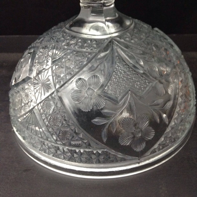 Clear Glass Compote Pressed Glass Pedestal Bowl Fruit Bowl - Etsy