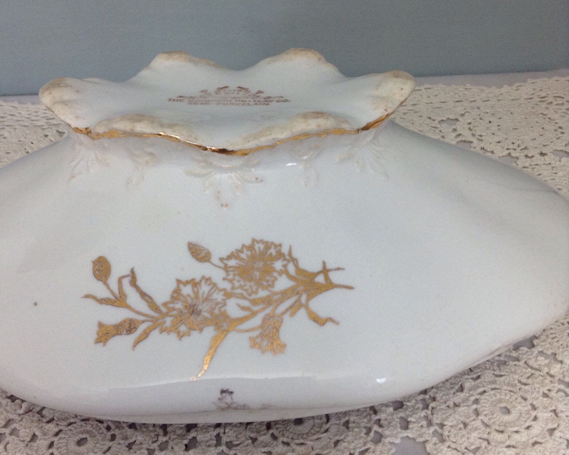 Goodwin Pottery Bowl White Ironstone Bowl Vintage Tureen | Etsy