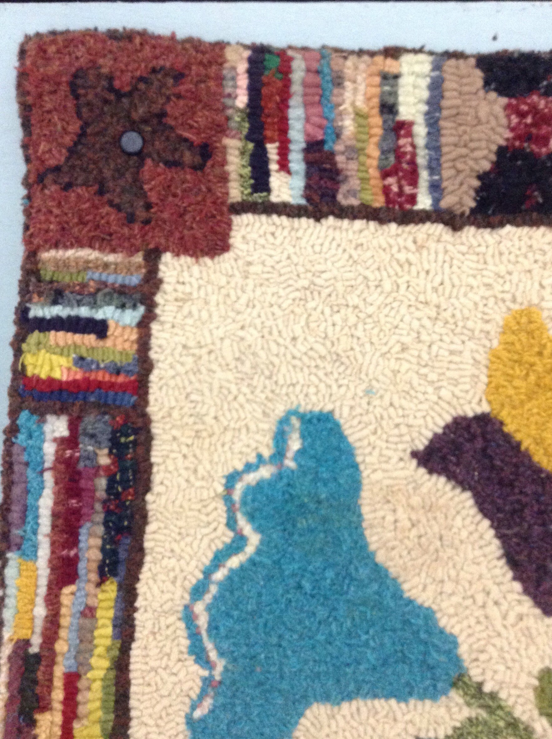 Hooked Rug Wall Hanging Vintage Folk Art Wall Hanging Country | Etsy