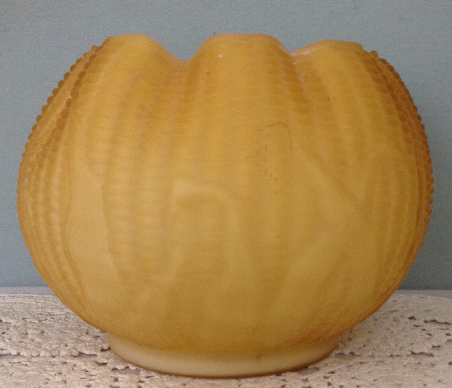 Honey Amber Fenton Corn Maize Rose Bowl Gold Maize Vase Cased Glass ...