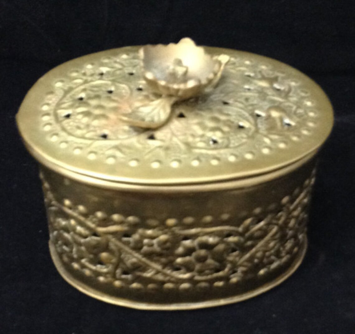Brass Basket Brass Trinket Box Brass Potpourri Box Midcentury - Etsy