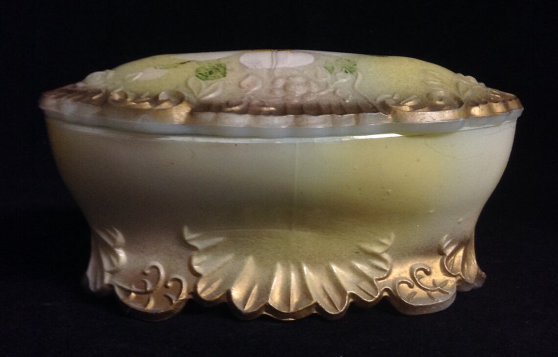 Milk Glass Trinket Box Milk Glass Vanity Box Vintage | Etsy