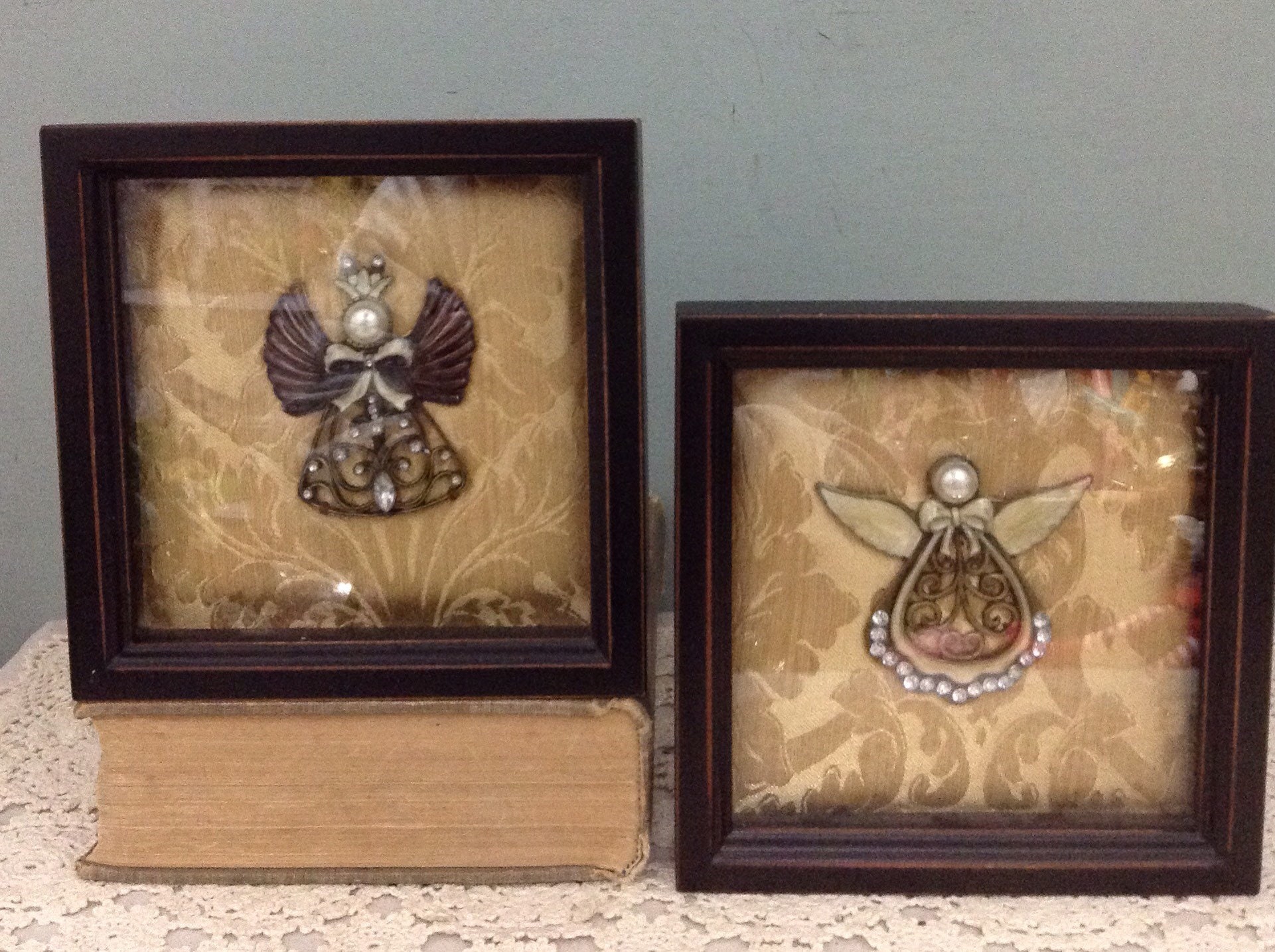 Shadow Box Wall Hanging Angel Wall Art Angel Picture Victorian - Etsy